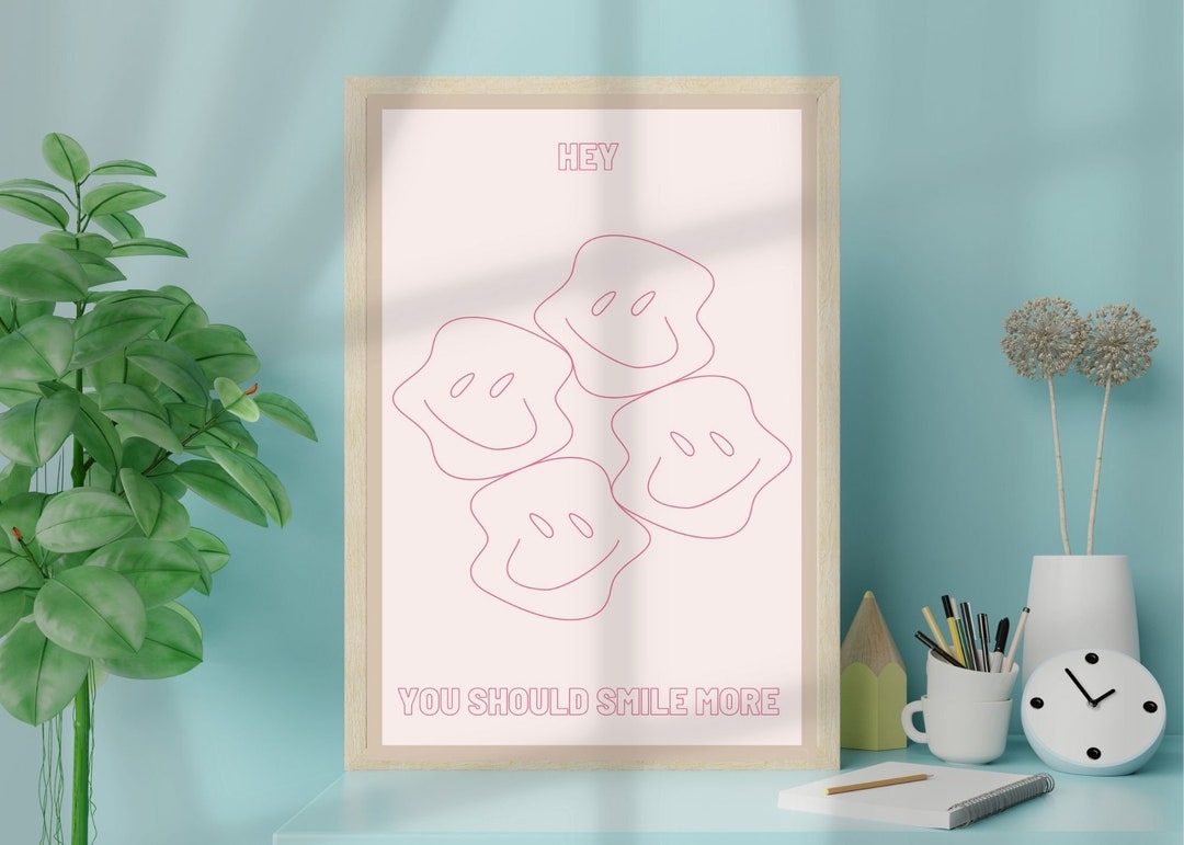 Funky Smiley Poster | Digital Print | Printable | Digital Download ...
