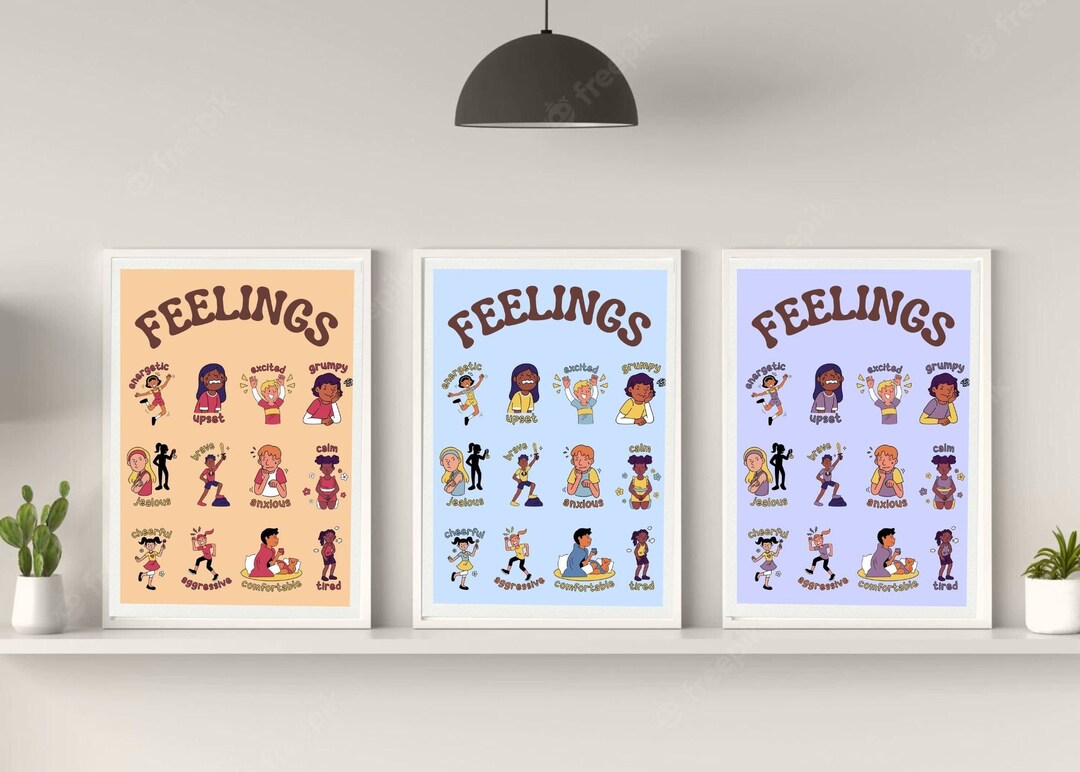 Feelings Poster Set of 3 | Preschool Kindergarten Teacher Elementary ...