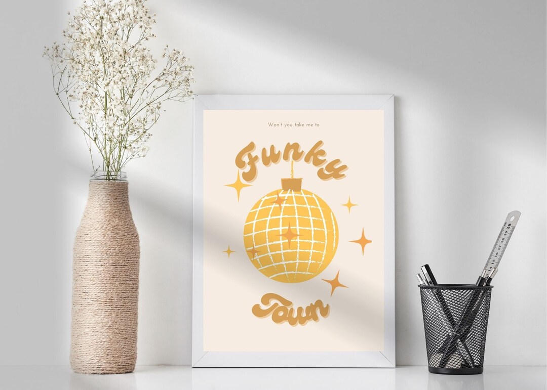 Funky Town Poster | Disco Print | Printable | Digital Download ...