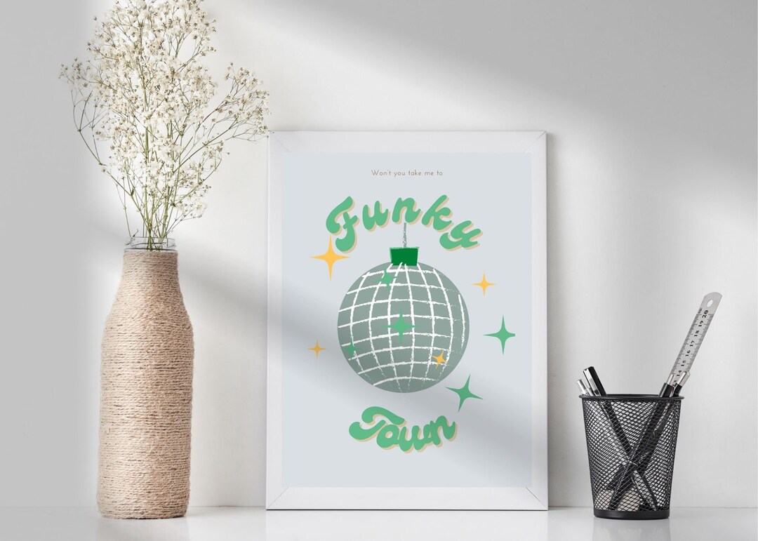 Funky Town Poster | Disco Print | Printable | Digital Download | Trending Wall Art Print ...