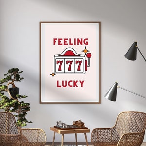Feeling Lucky | Angel Numbers Lucky 7 Poster | Digital Print | Instant ...