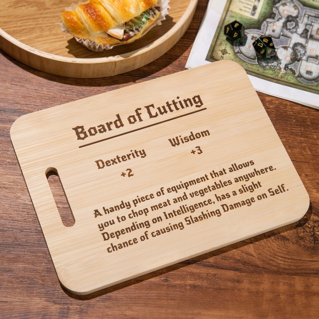 DOLDOLS DND Themed Carved Bamboo Wood Cutting Board for Game - Etsy