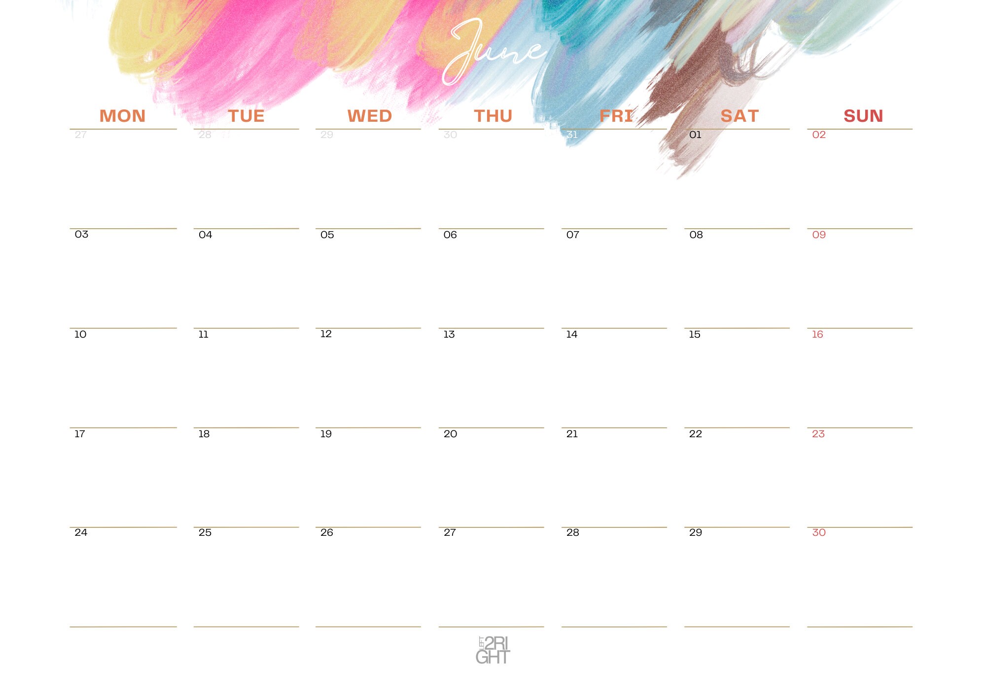 2024 Printable A4 Calendar Productive Month View Mon/sun - Etsy
