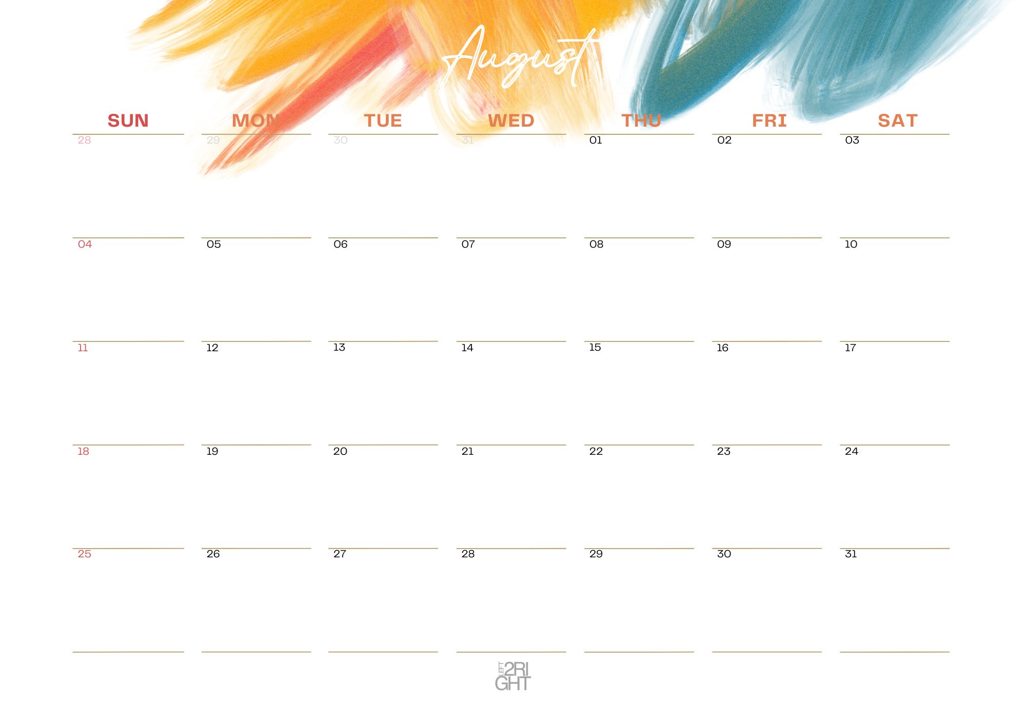 2024 Printable A4 Calendar Productive Month View, Mon/sun Start ...
