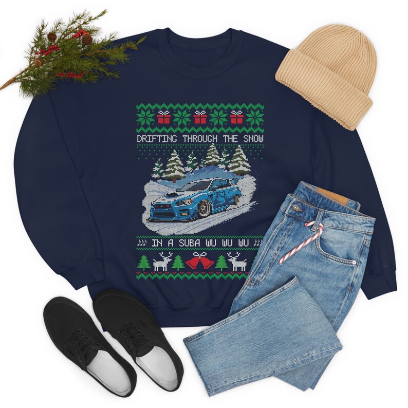 Drifting Through the Snow | Rally Car | "ugly Christmas Sweater" Design ...
