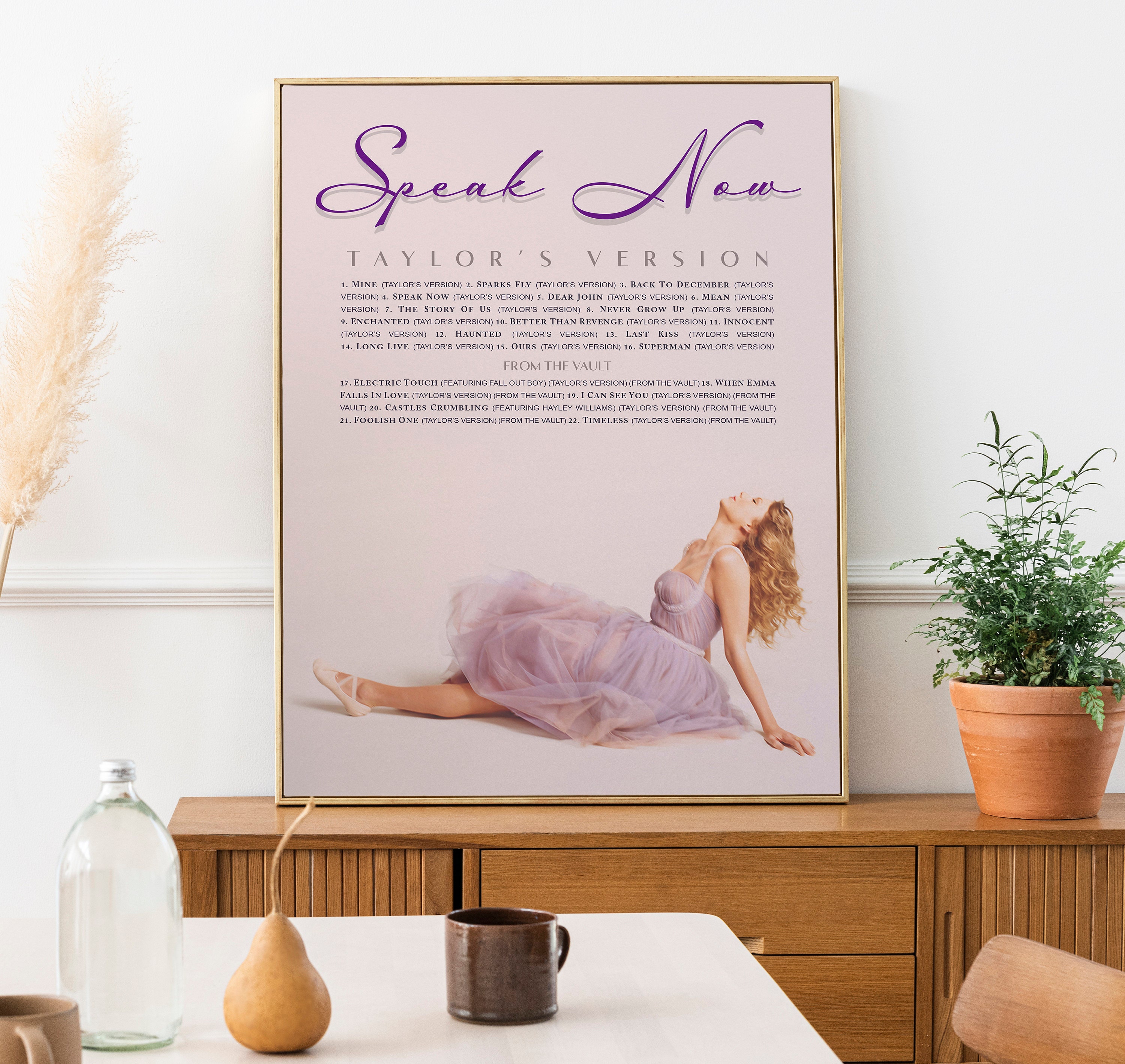 Taylor Poster Set Of 6, Taylor Speak Now Album Cover Prints, Midnights ...