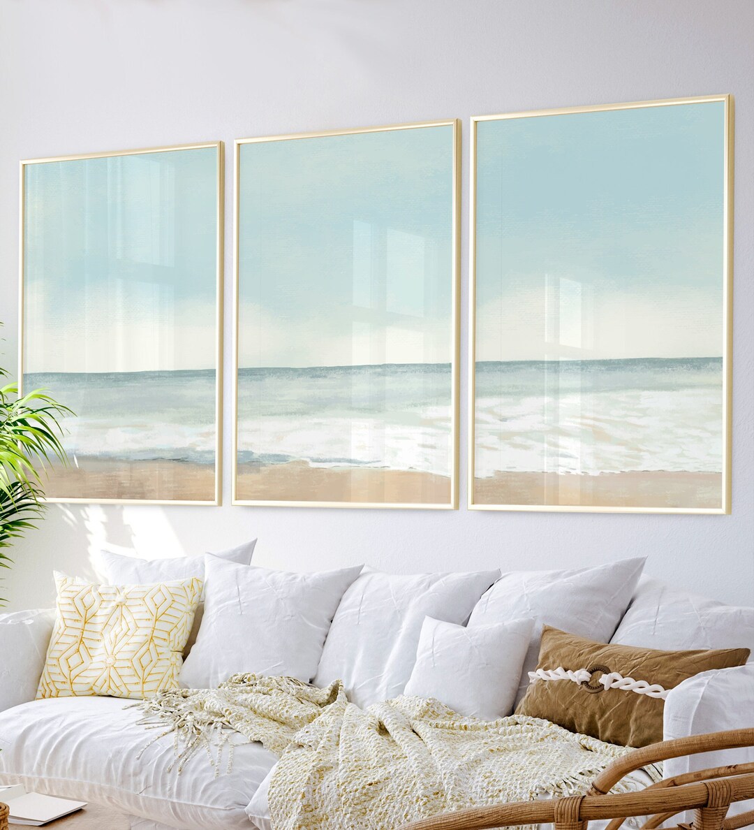 Ocean Wall Art Nautical Decor 3 Piece Wall Art Sea Wall - Etsy