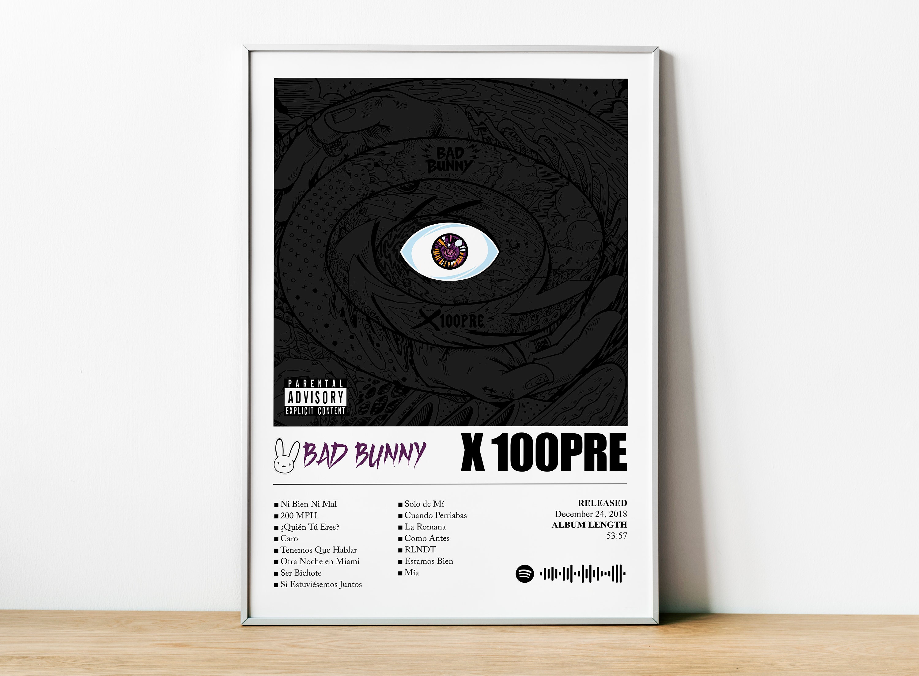 Bad Bunny X 100pre Poster Bad Bunny X 100pre Album Cover Etsy Hong Kong