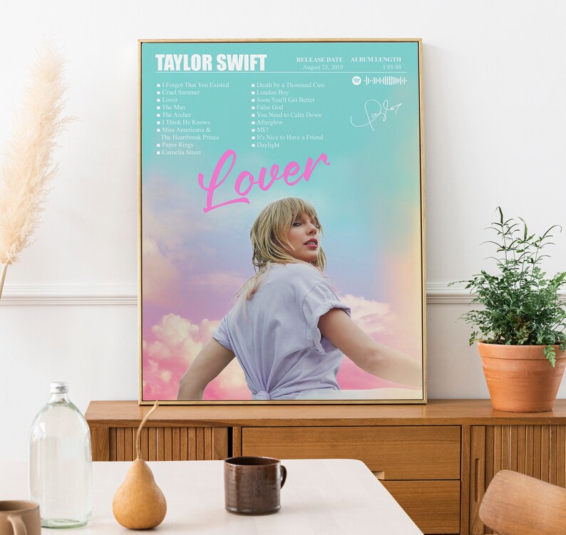 Taylor Swift Lover Poster Taylor Swift Lover Album Cover - Etsy