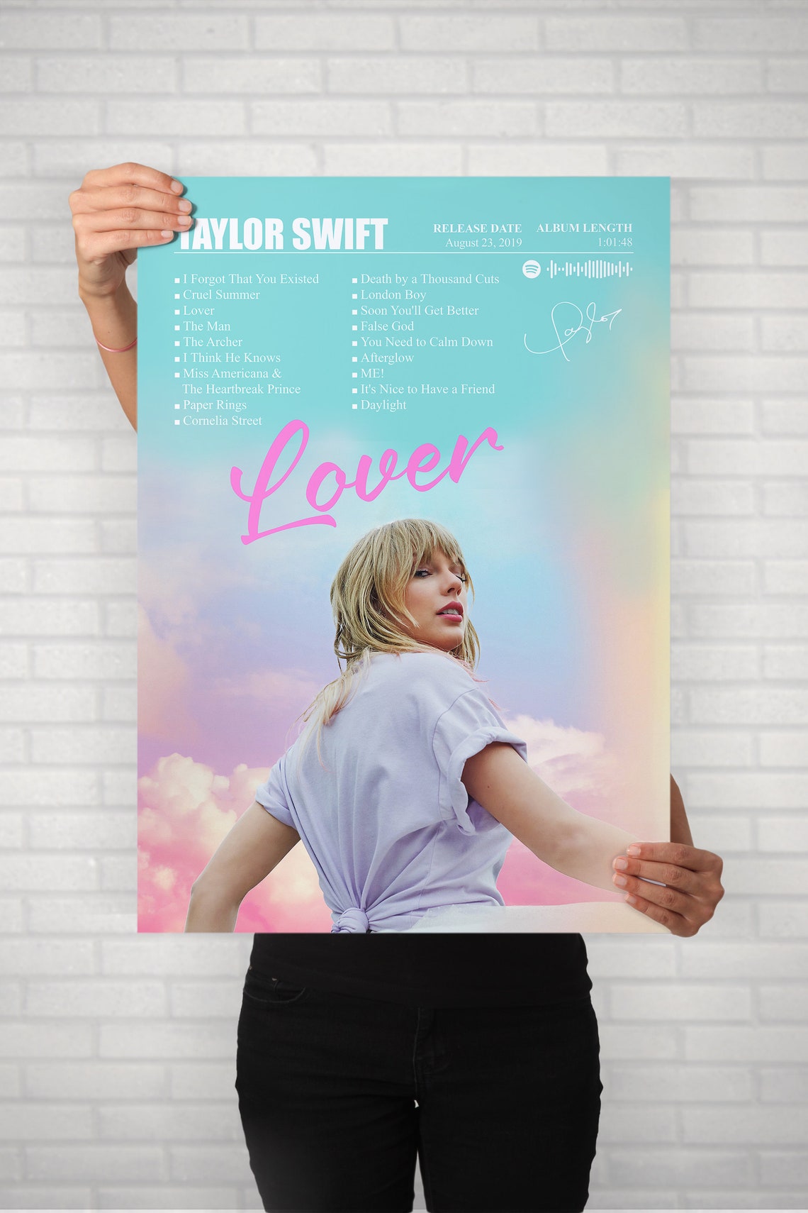 Taylor Swift Lover Poster Taylor Swift Lover Album Cover - Etsy