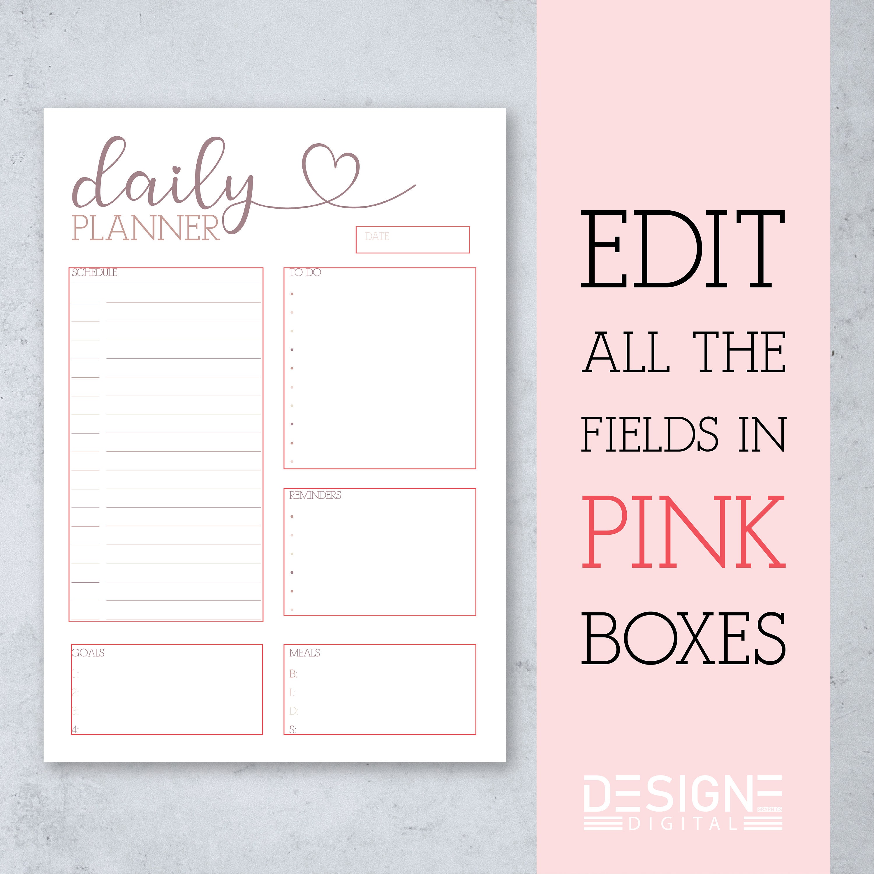 Editable Printable Fillable Daily Planner. to Do List. - Etsy