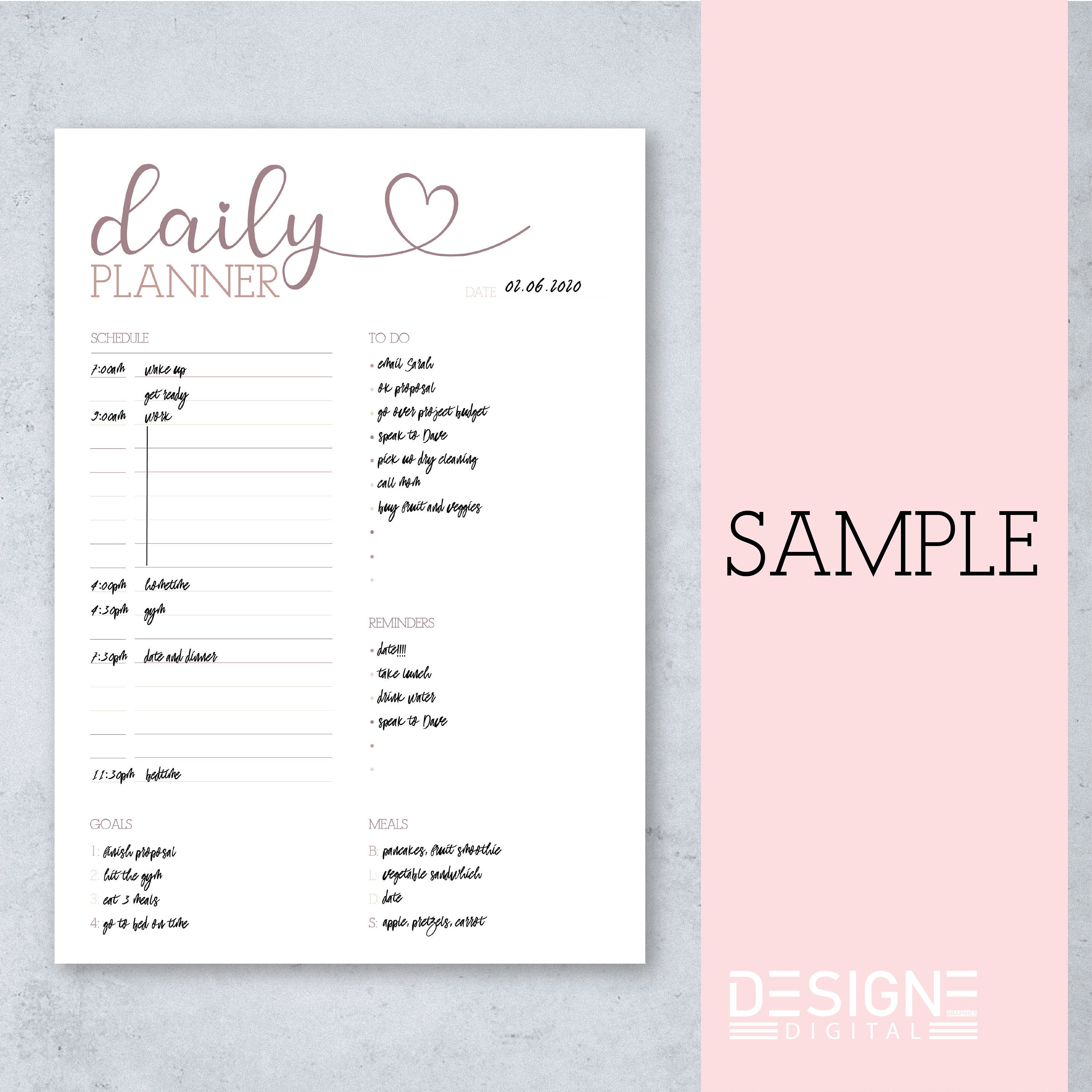 Editable Printable Fillable Daily Planner. to Do List. - Etsy