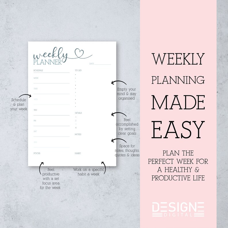 Editable Printable Fillable WEEKLY Planner. to Do List. - Etsy