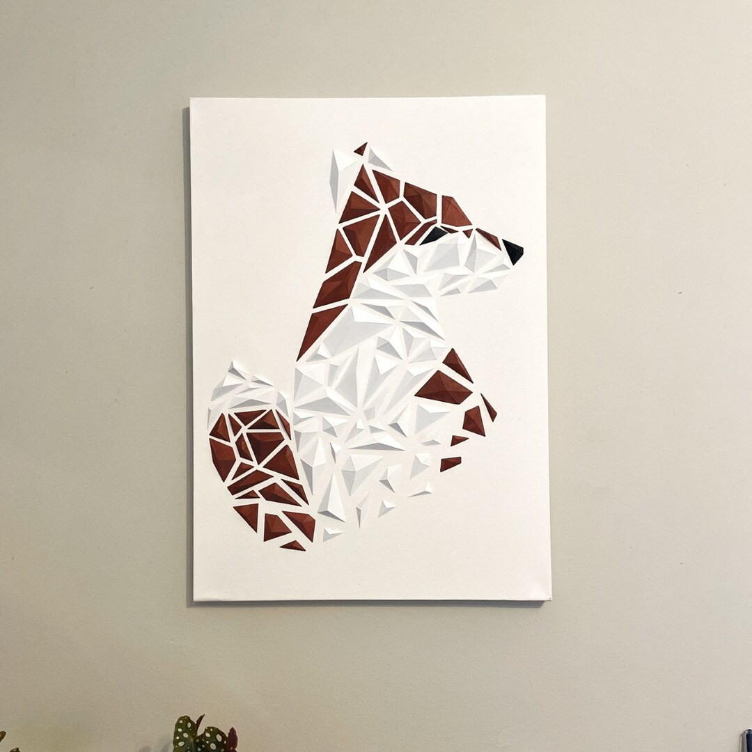 3D Printed Geometric Fox Art - Etsy