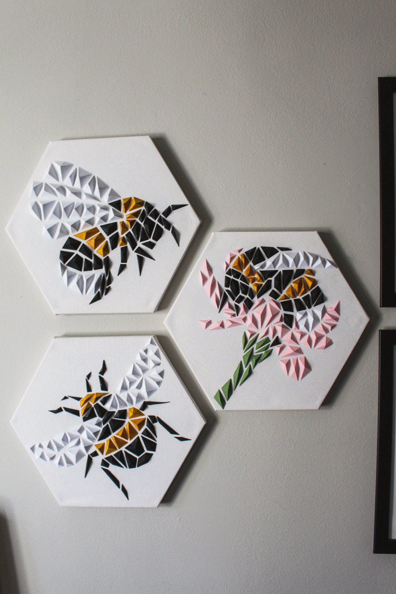 3D Printed Geometric Bee Art - Etsy