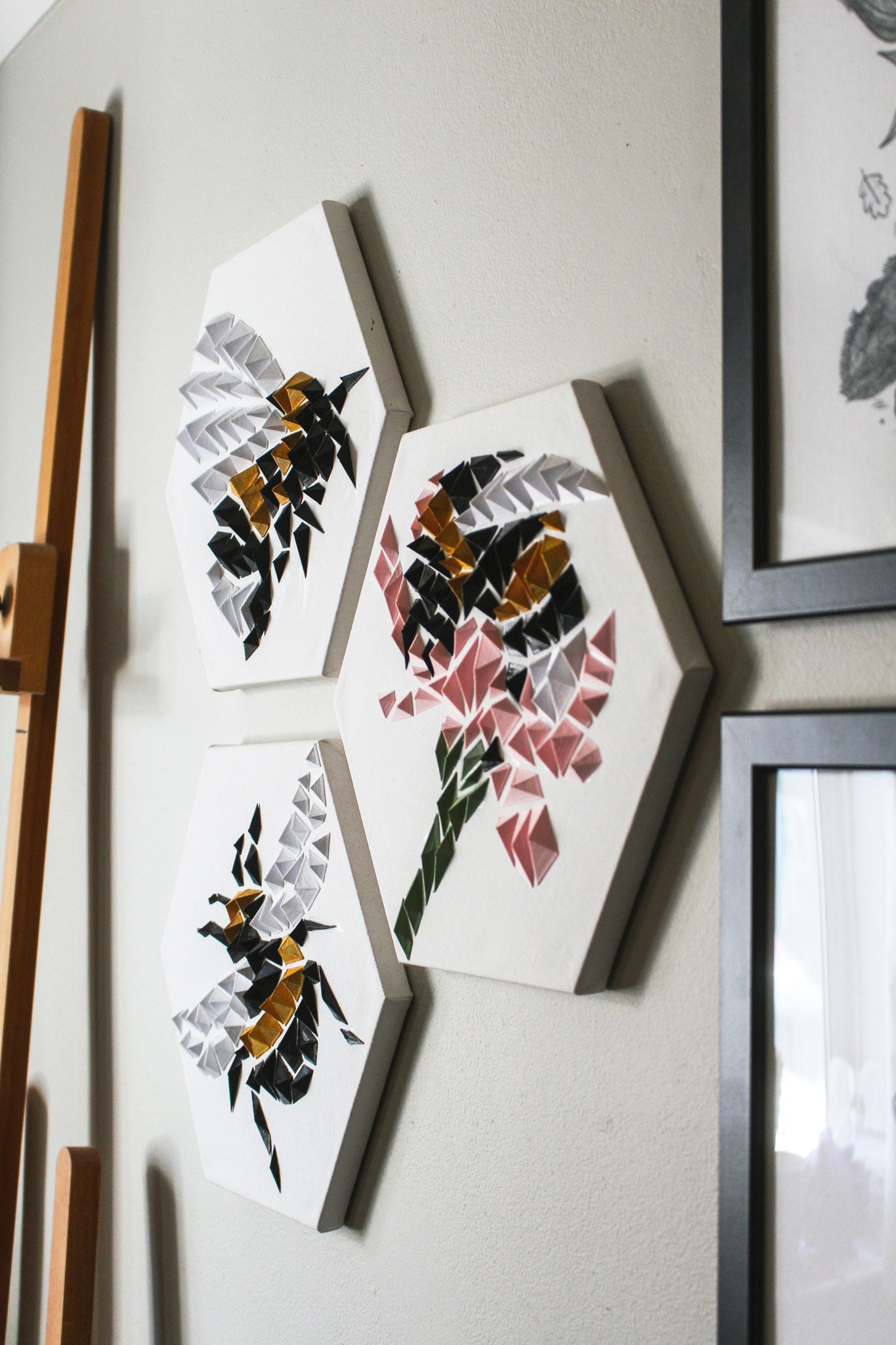 3D Printed Geometric Bee Art - Etsy