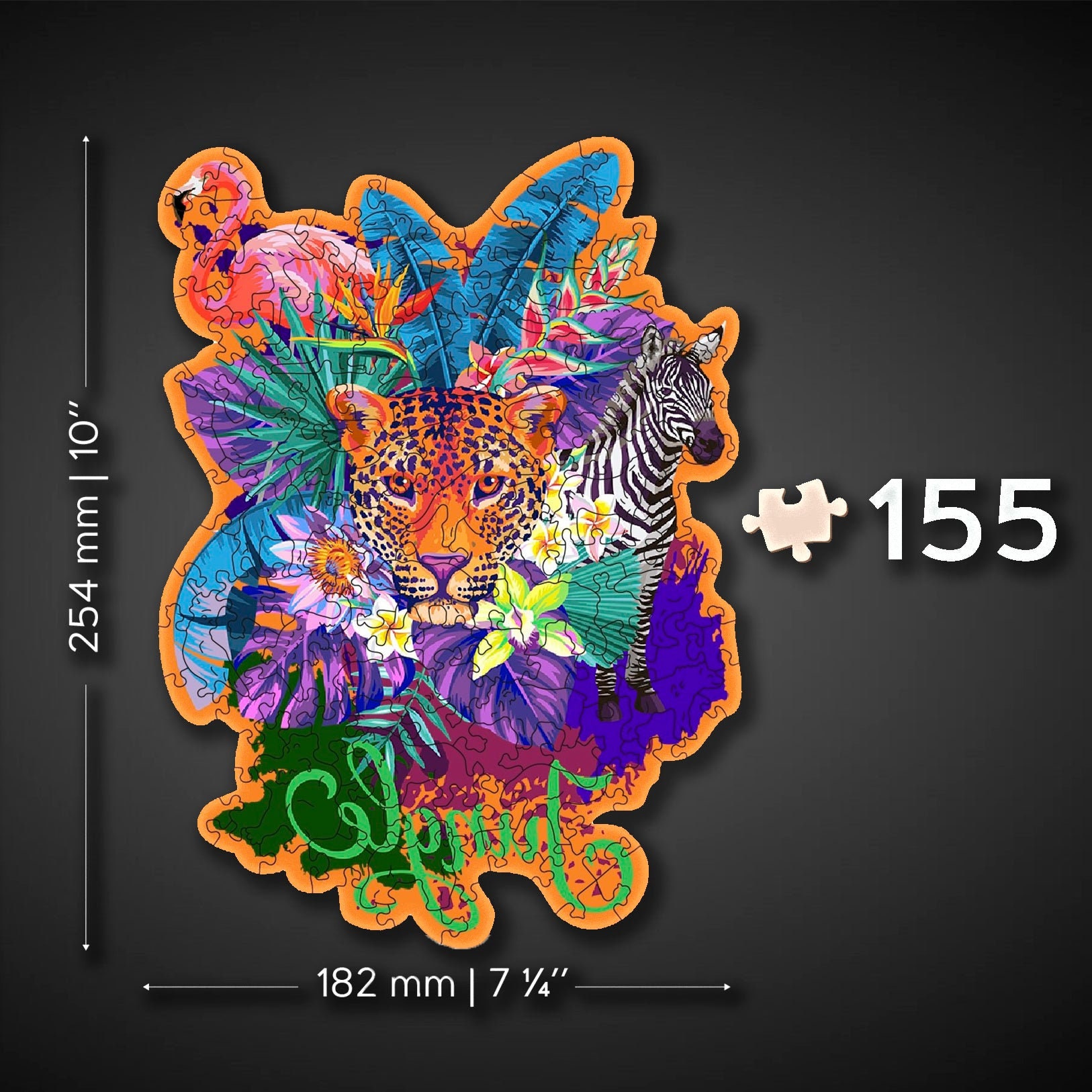 Wooden Jigsaw Puzzle Jungle Wildlife 155, 300 Pcs Unique Unusual Animal ...