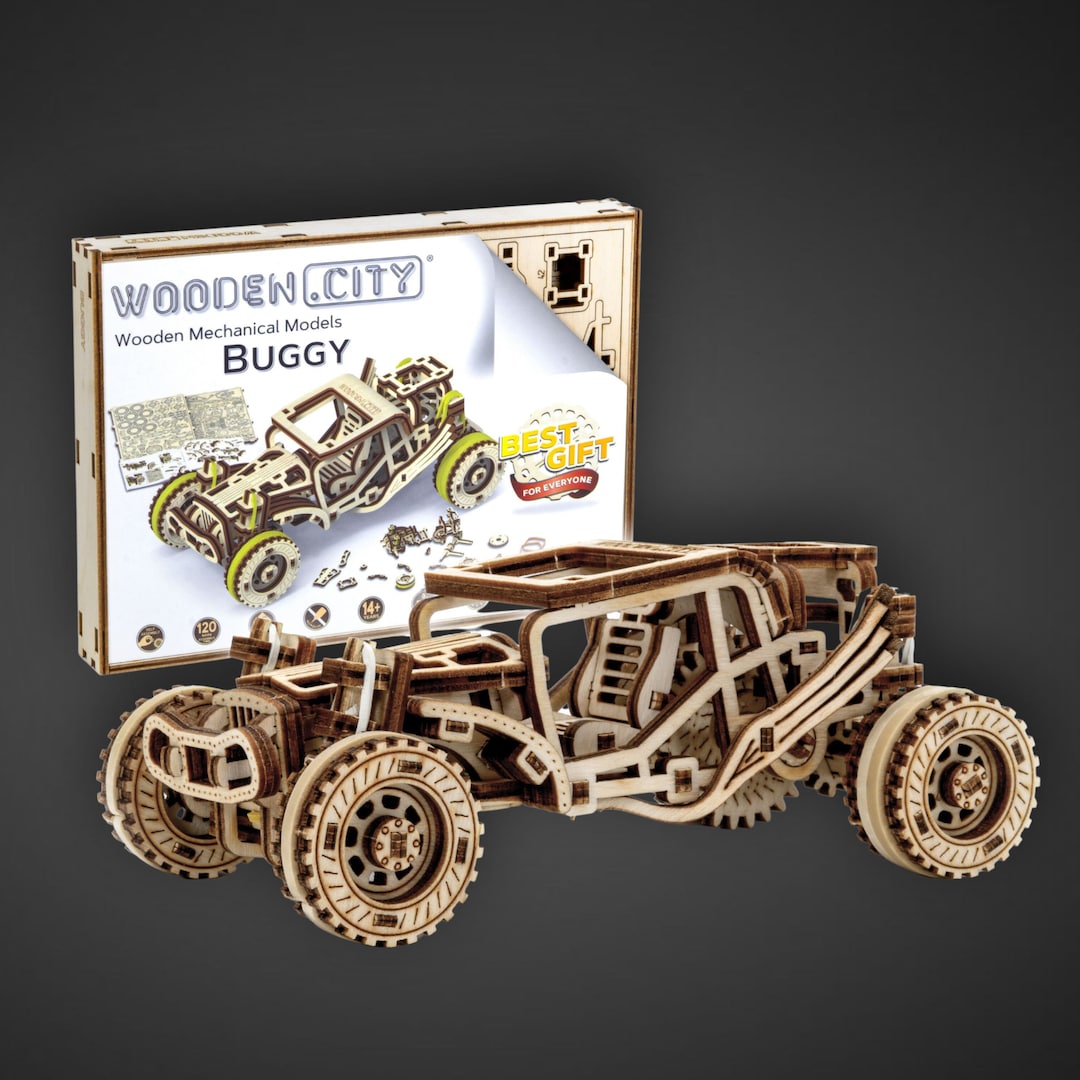 3D Wooden Puzzle buggy DIY Model Car Kits for Adults and Teens Brain ...