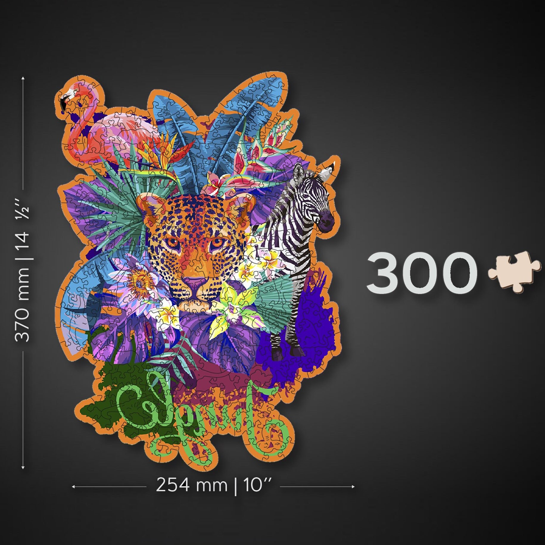 Wooden Jigsaw Puzzle Jungle Wildlife 155, 300 Pcs Unique Unusual Animal ...
