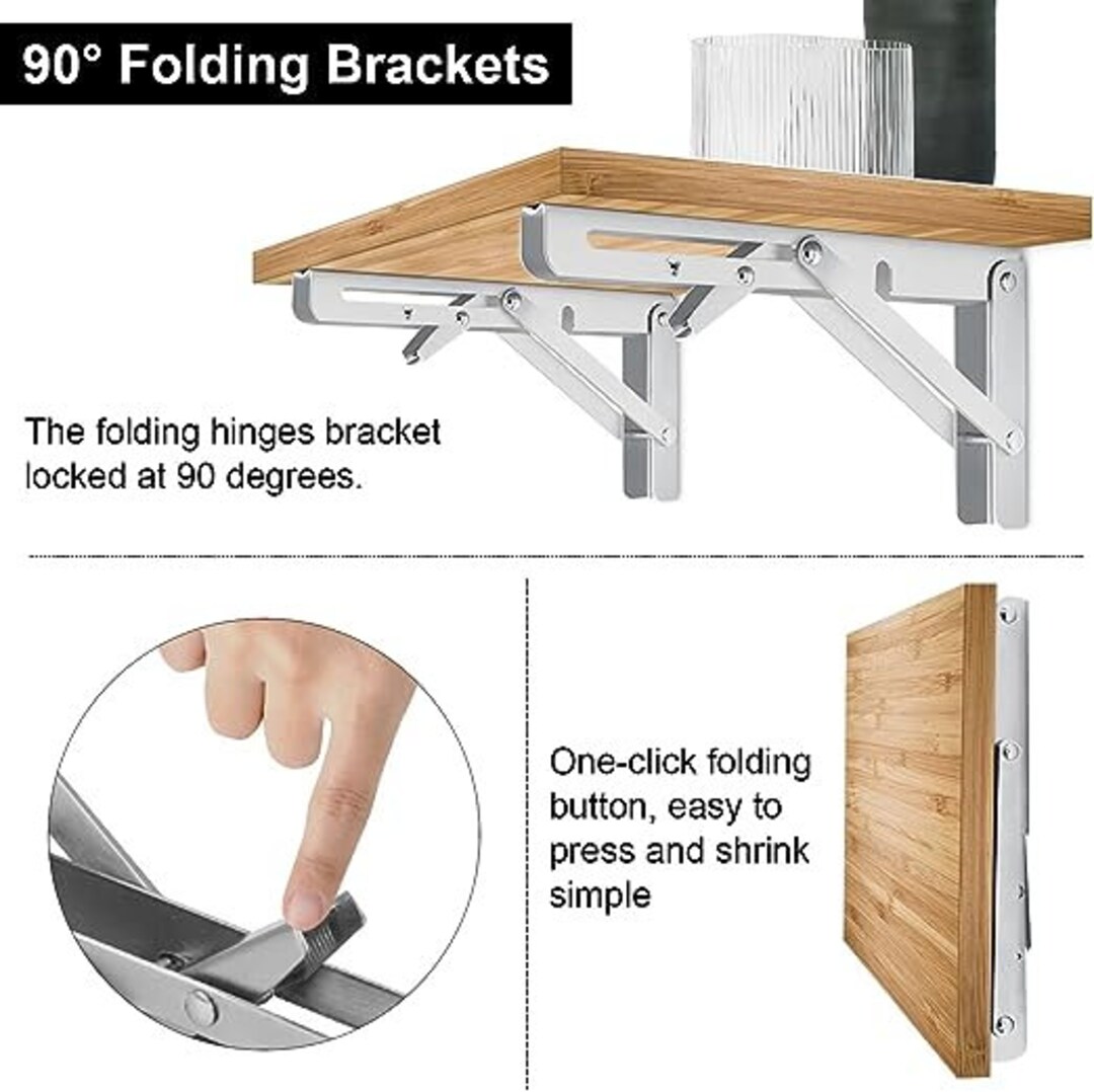 Folding Shelf Bracket 10 Inch Space Saving DIY Brackets - Etsy