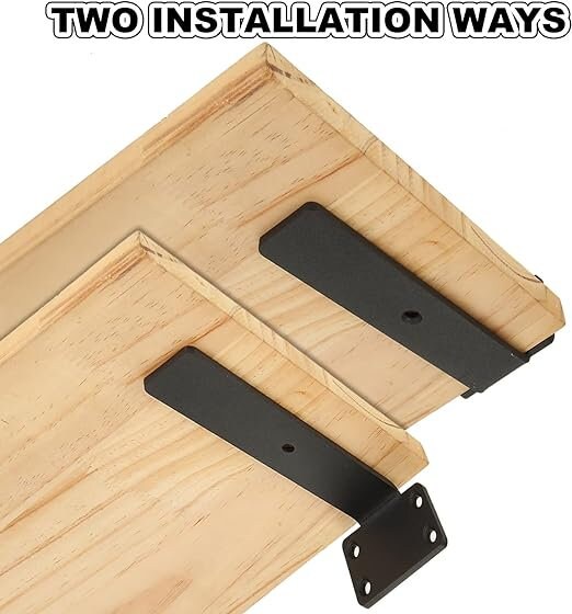 6 Pack Black Shelf Bracket 6 Inch Floating Shelf Bracket 1/5 - Etsy