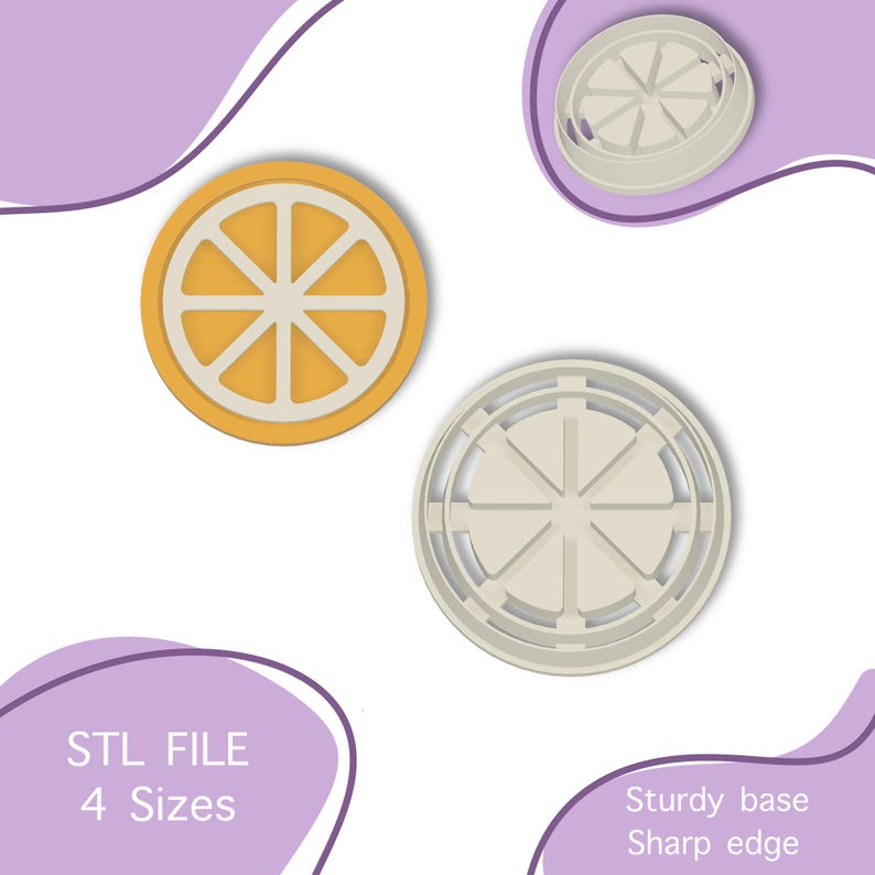 Lemon Slice Cutter - Fruit Polymer Clay Cutters - Digital STL File - 4 ...
