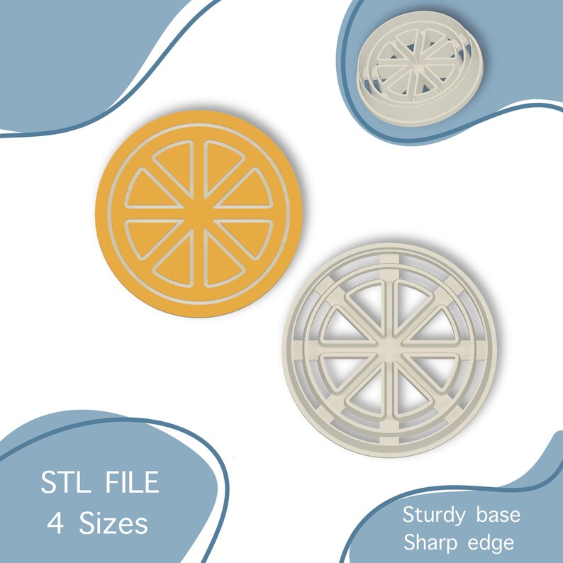 Lemon Slice #2 Cutter - Fruit Polymer Clay Cutters - Digital STL File ...