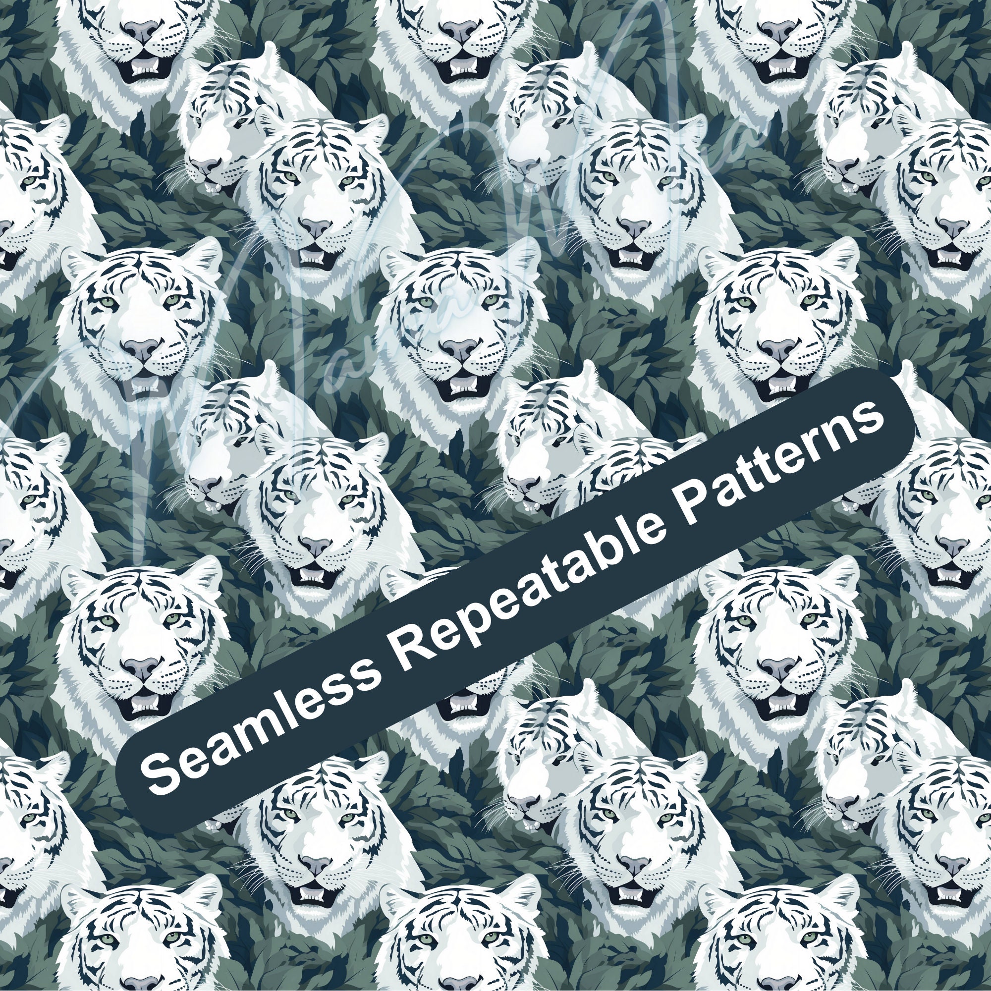 Wild Cats Seamless Pattern DIGITAL Paper, Commercial Use, Tiger Puma ...