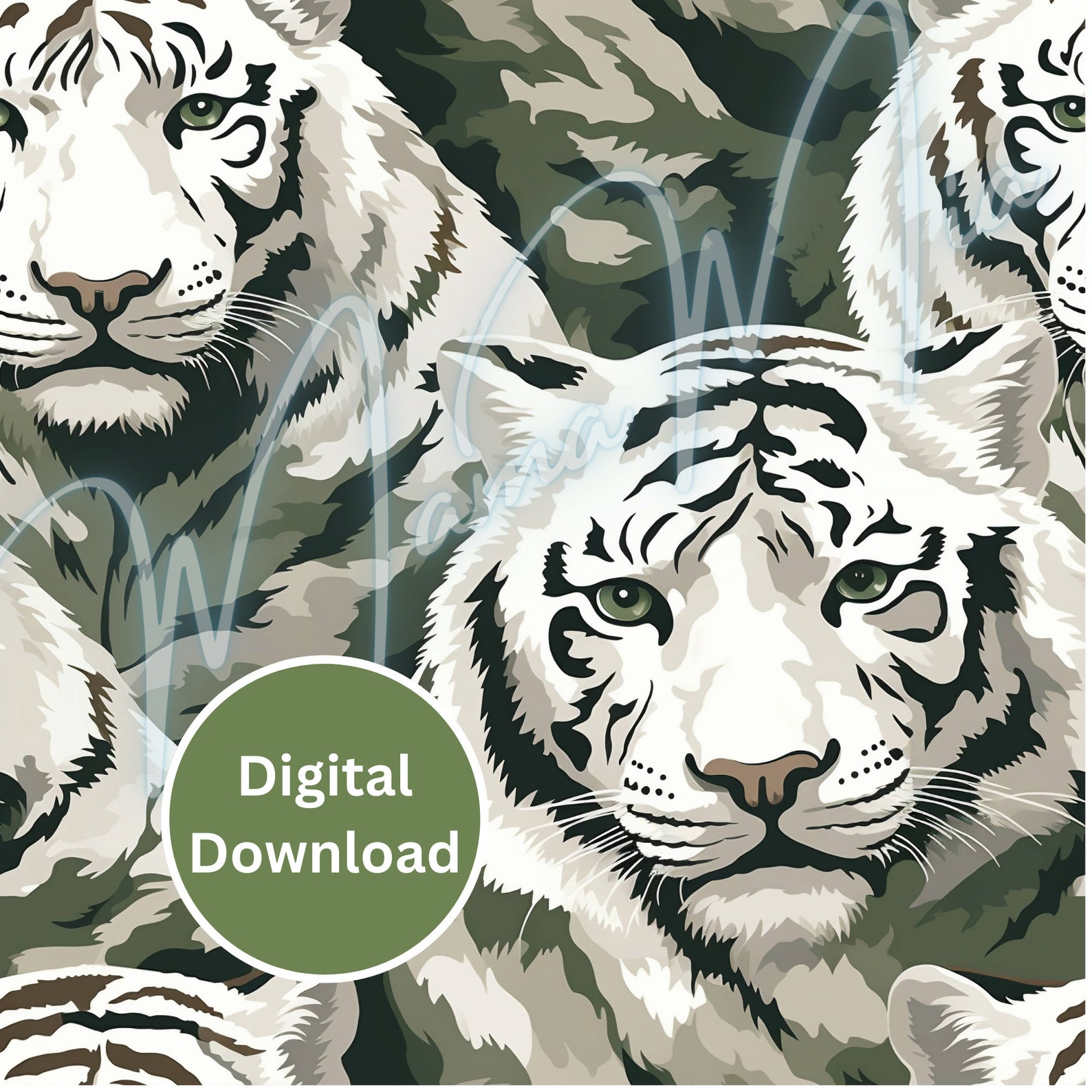 Wild Cats Seamless Pattern DIGITAL Paper, Commercial Use, Tiger Puma ...