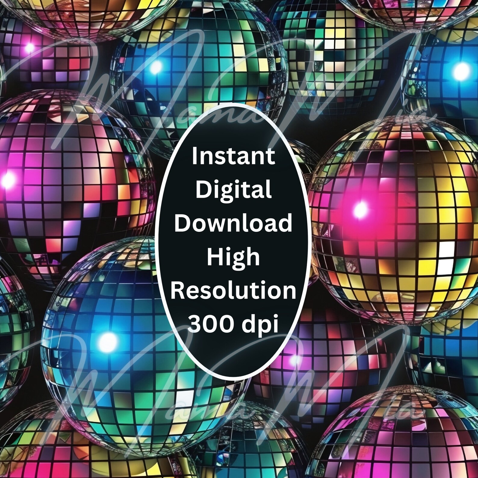 Disco Ball SEAMLESS Pattern DIGITAL Paper Download, Party Invitations ...