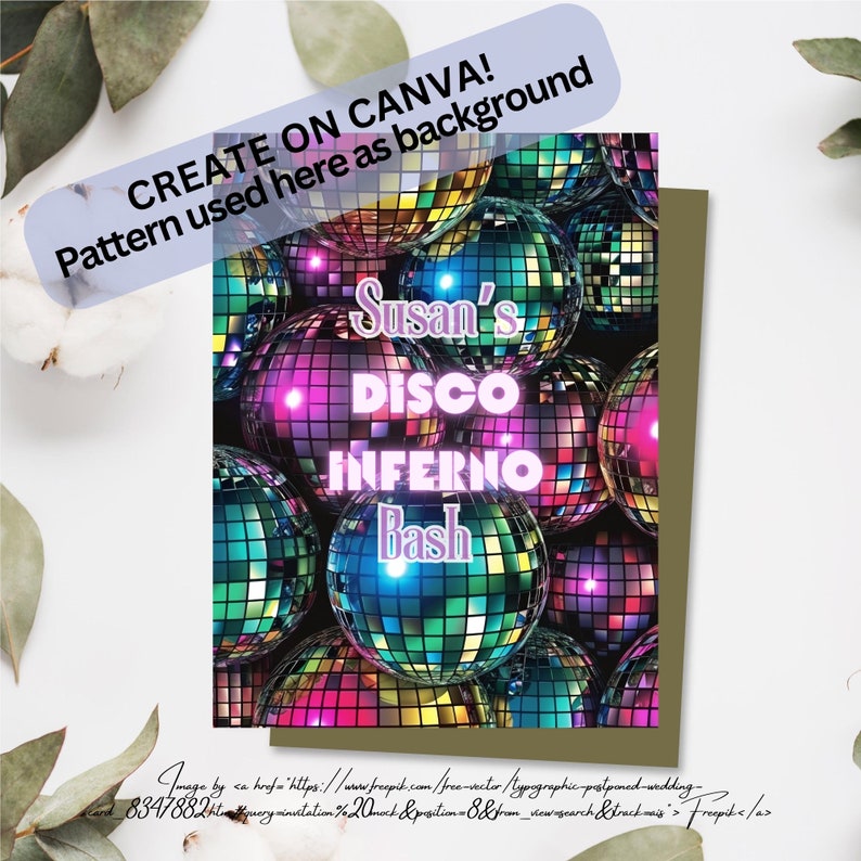 Disco Ball SEAMLESS Pattern DIGITAL Paper Download, Party Invitations ...