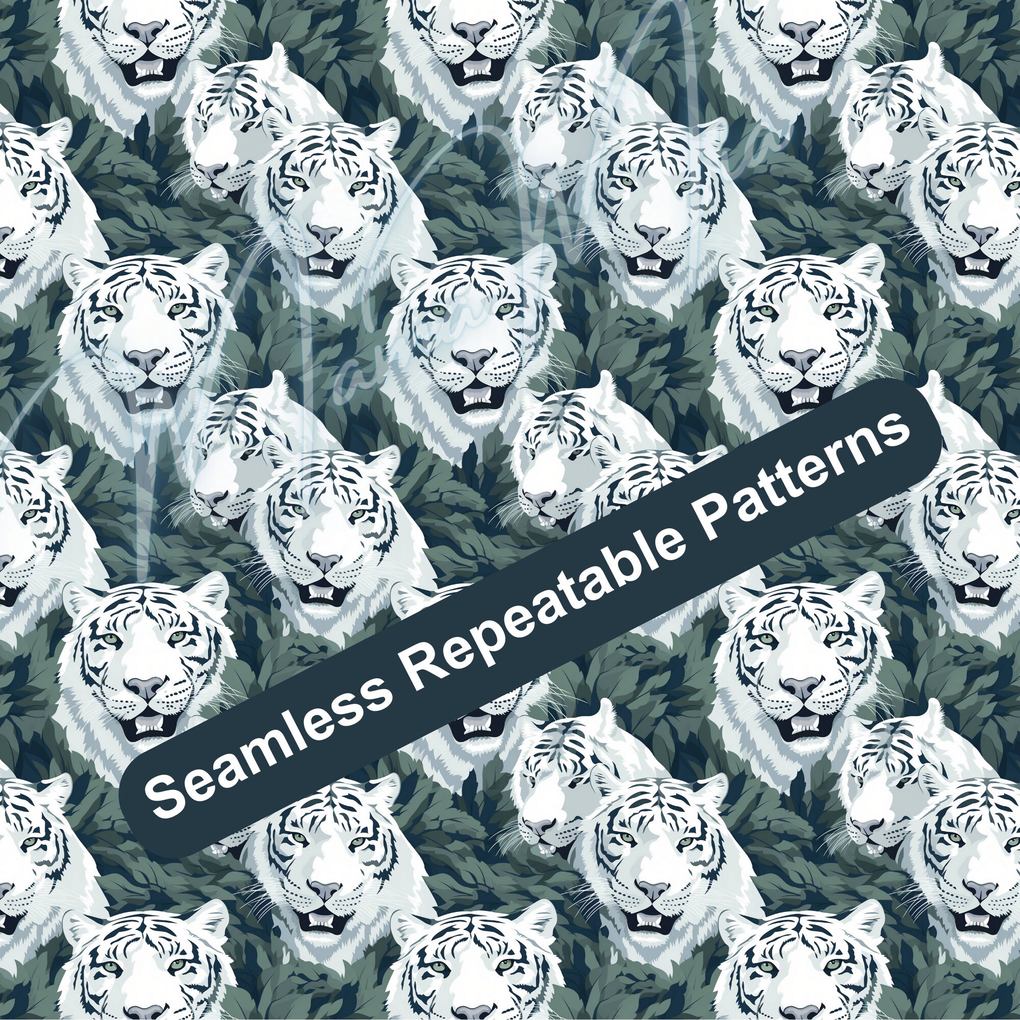 Wild Cats Tiger Puma Panther Camo Seamless Pattern DIGITAL Paper ...