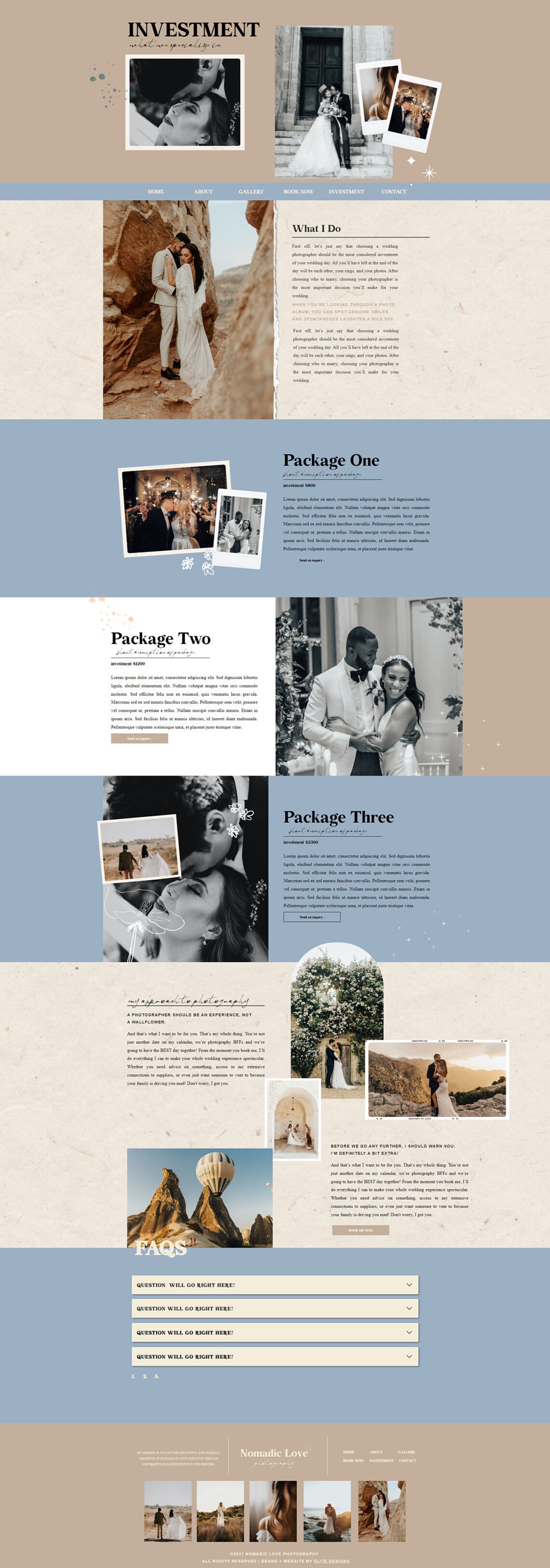 Showit Website Template | Wedding Photographer Website Template | Customizable Showit Website ...