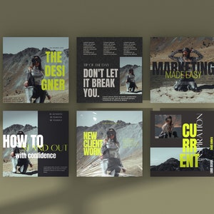 20 Bold Instagram Templates | Canva Editable | Instagram Template Canva ...