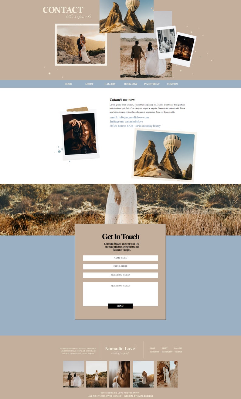 Showit Website Template | Wedding Photographer Website Template | Customizable Showit Website ...