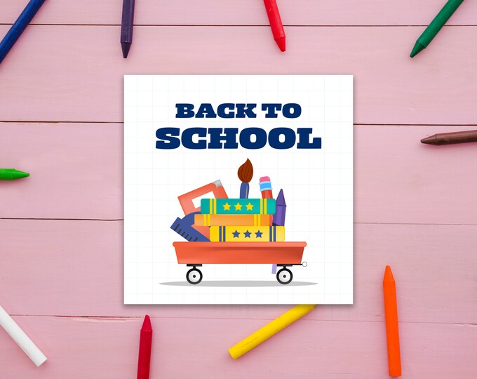 Back to School Card, First Day of School, Card for Teacher, Retro ...