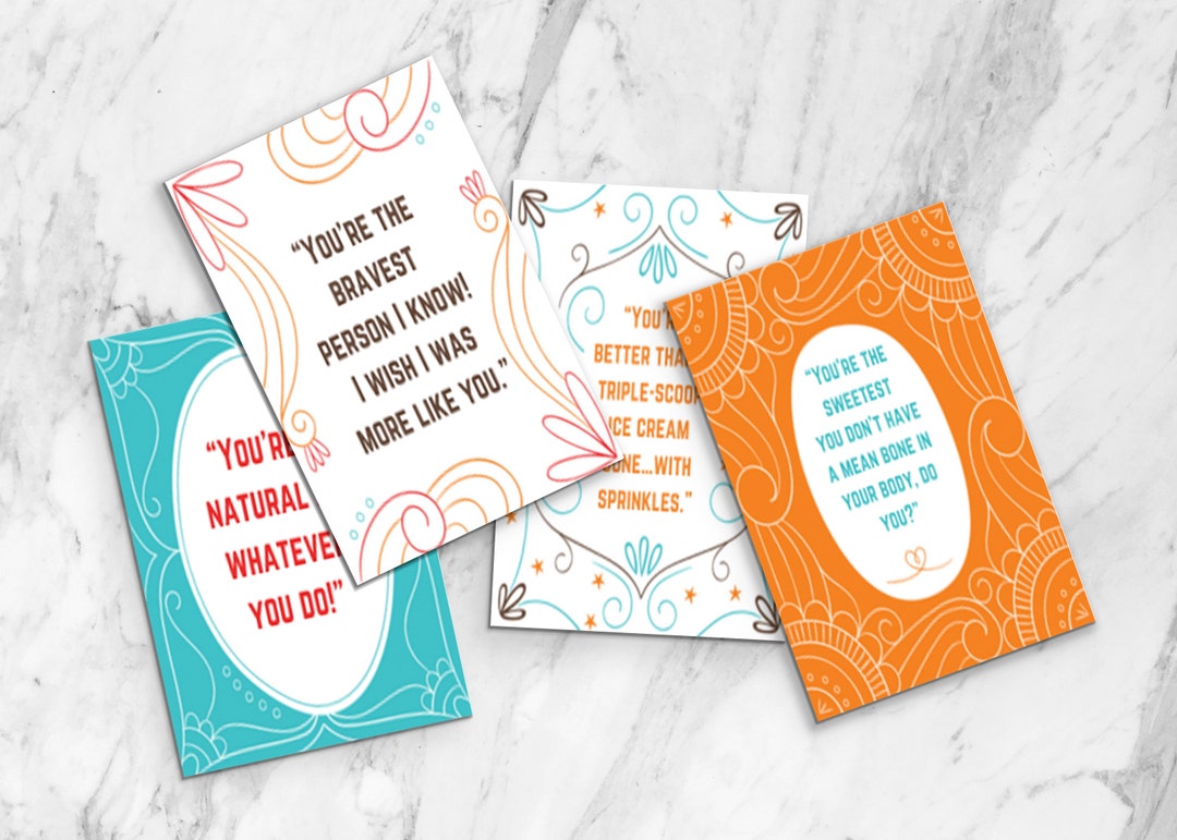 Printable Compliment Cards, Notes of Encouragement for Adults, Mini ...