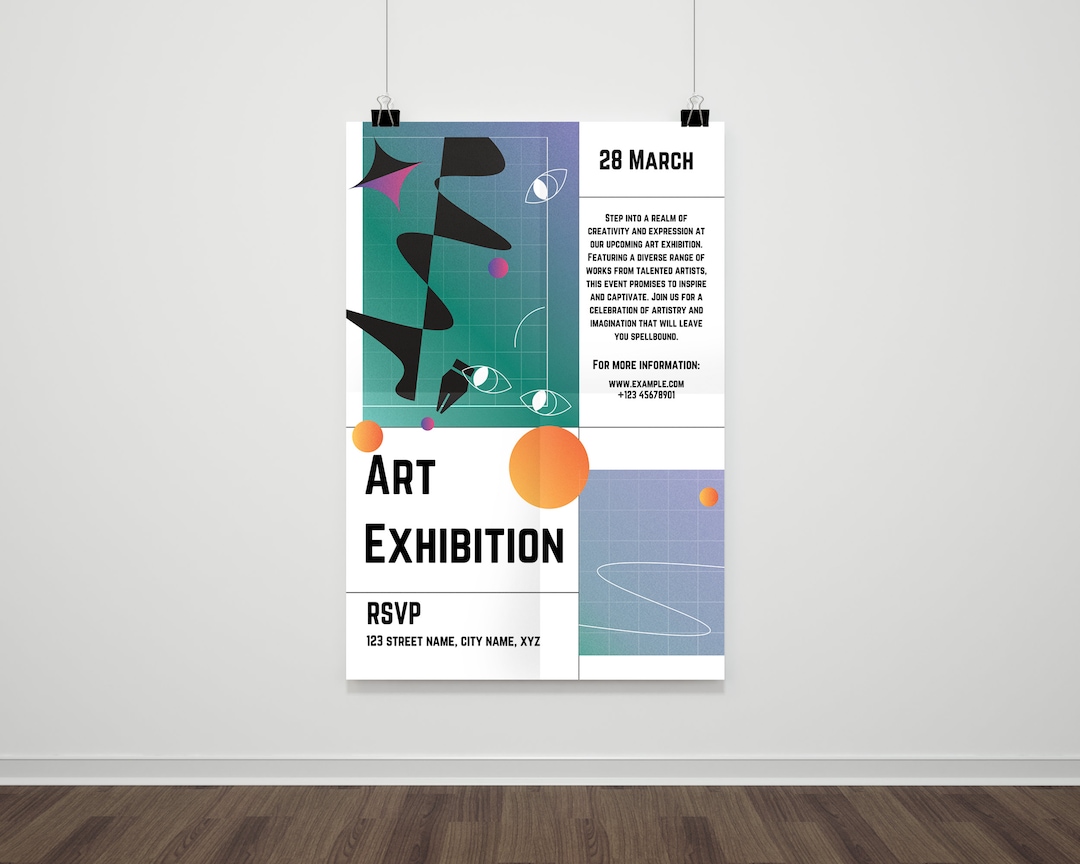 Editable Art Invitation, Art School Exhibition Invitation, Painting ...