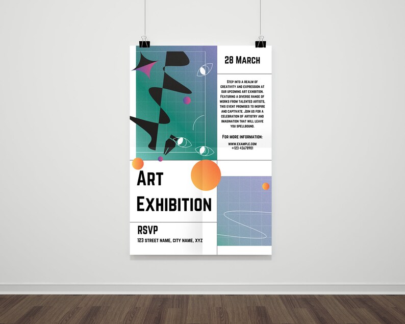 Editable Art Invitation, Art School Exhibition Invitation, Painting ...