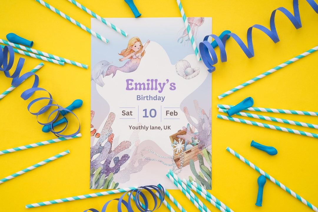 Simple Birthday Invitation Template, ANY AGE, Instant Download Birthday ...