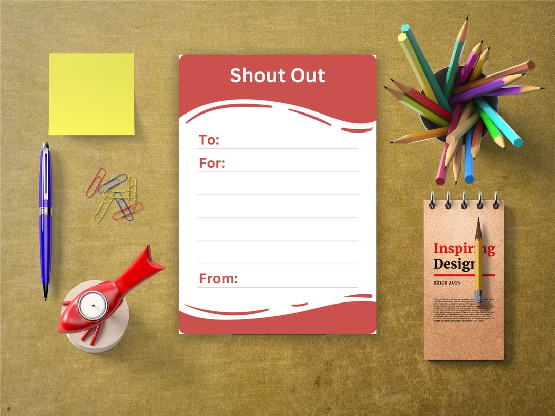 Minimalist Shout Out Note Student Compliment Card Staff Appreciation ...