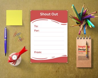 Minimalist Shout Out Note Student Compliment Card Staff Appreciation ...