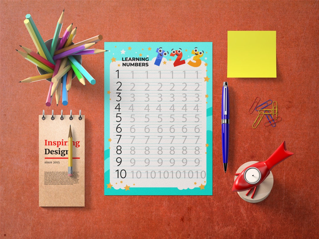 Number Tracing Flashcards, Cars and Roads, Printable, Counting, Learn ...