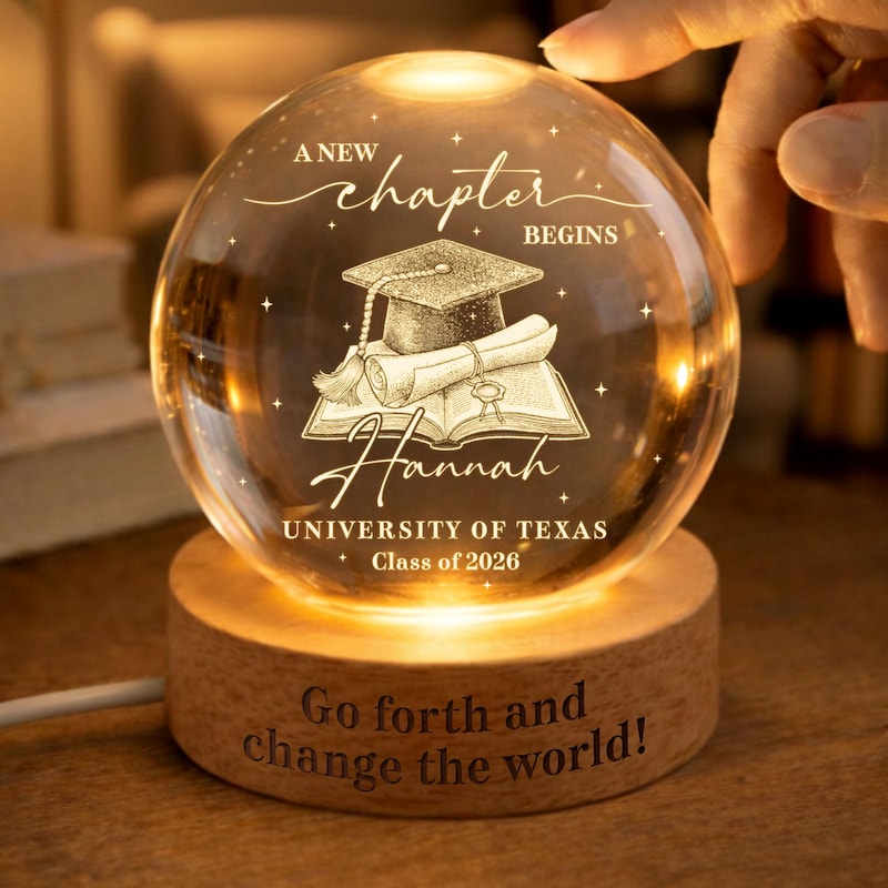 Graduation Crystal Lamp - Etsy