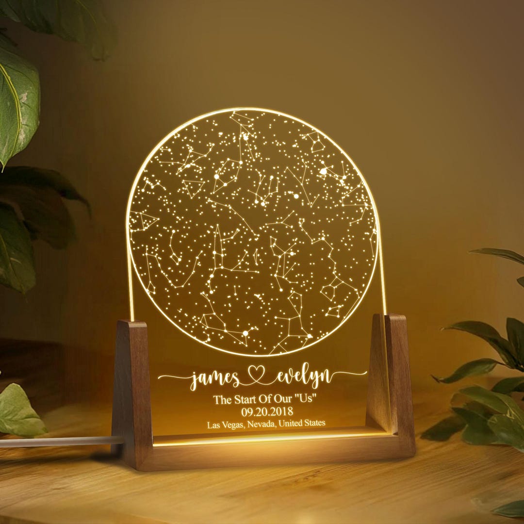 Custom Star Map by Date, Personalized Constellation Map, Star Map Night ...