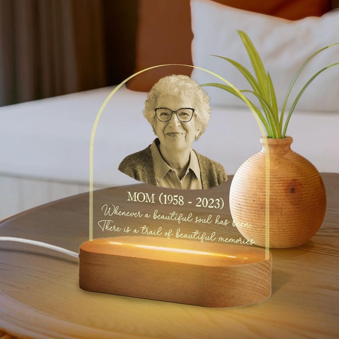 Personalized Memorial Night Light, Custom Photo LED Light, in Loving ...