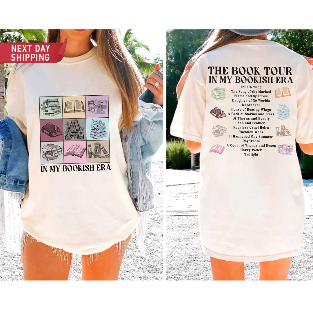 In My Bookish Era T-shirt, Bookworm Tee Shirt, the Book Tour Shirt ...