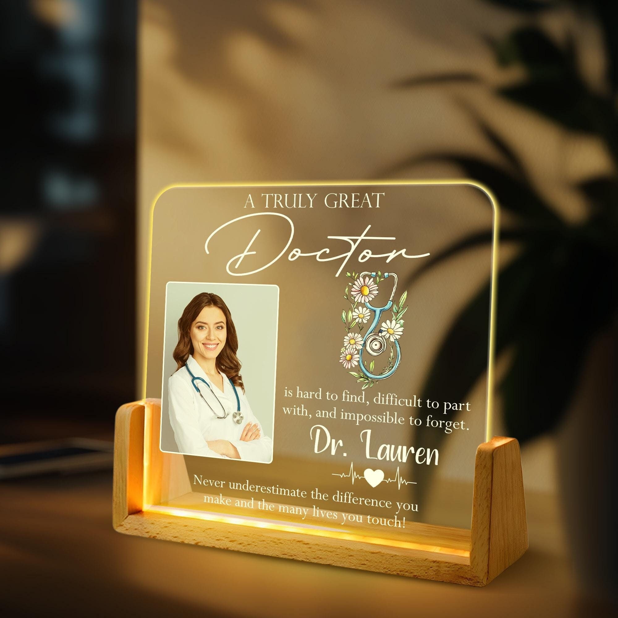 Personalized Custom Doctor Retirement Night Light Plaque, Doctor ...