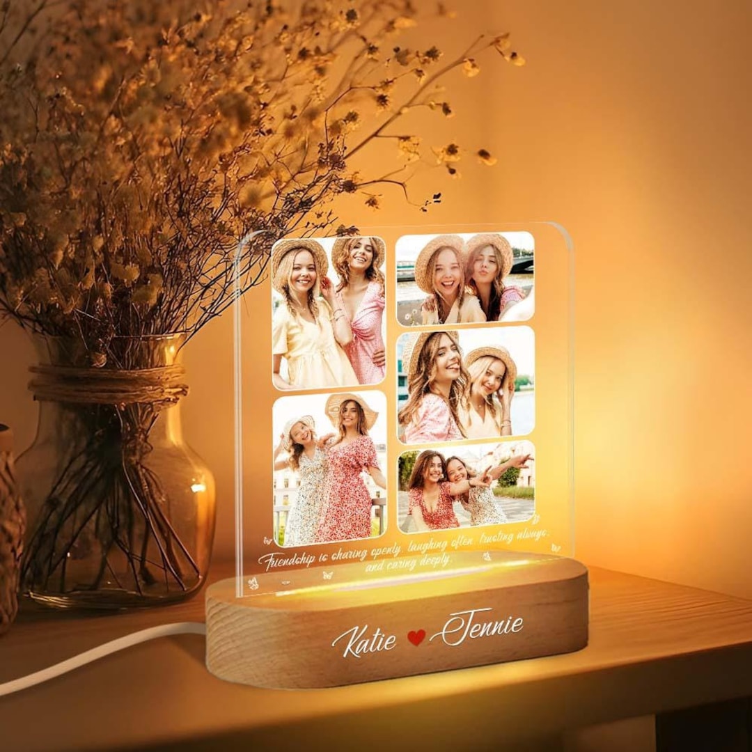 Personalized Bestie Photo Collage Night Light,custom Bestie Gift ...