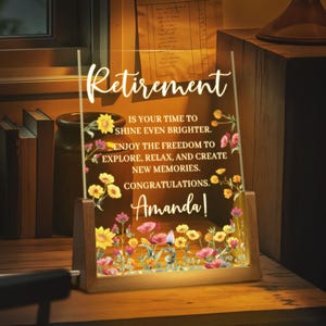 Personalized Retirement Night Light, Happy Retirement LED Light, Custom ...